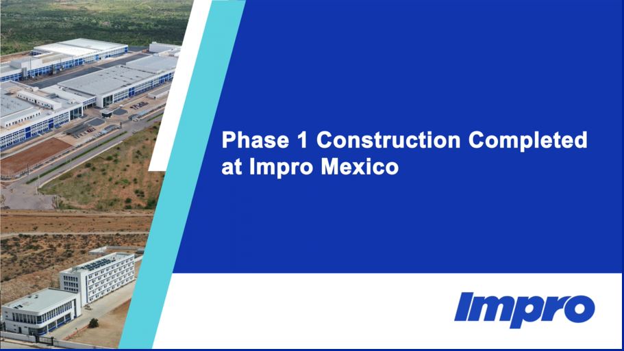 Video: Phase 1 Construction Completed at Impro Mexico - Impro Precision